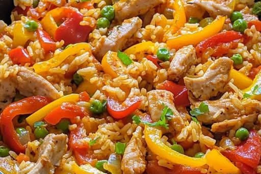 Paprika Reispfanne mit Hähnchen - Rezepte