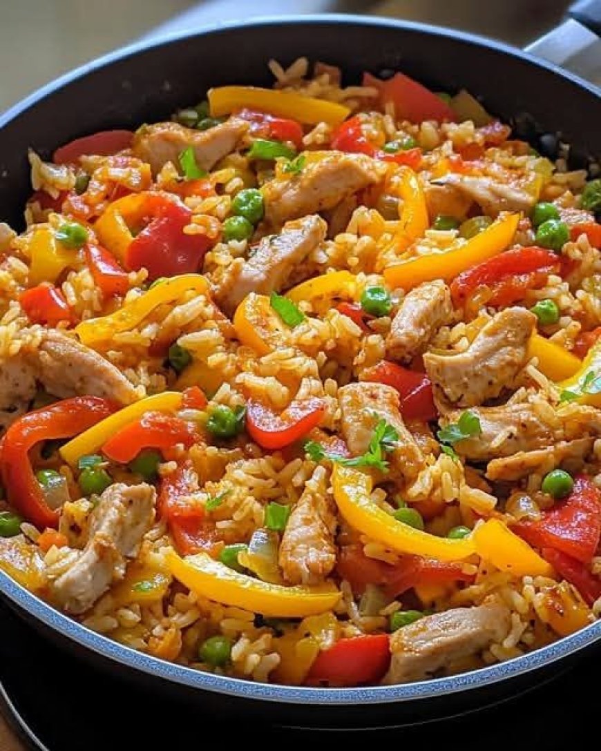 Paprika Reispfanne mit Hähnchen - Rezepte