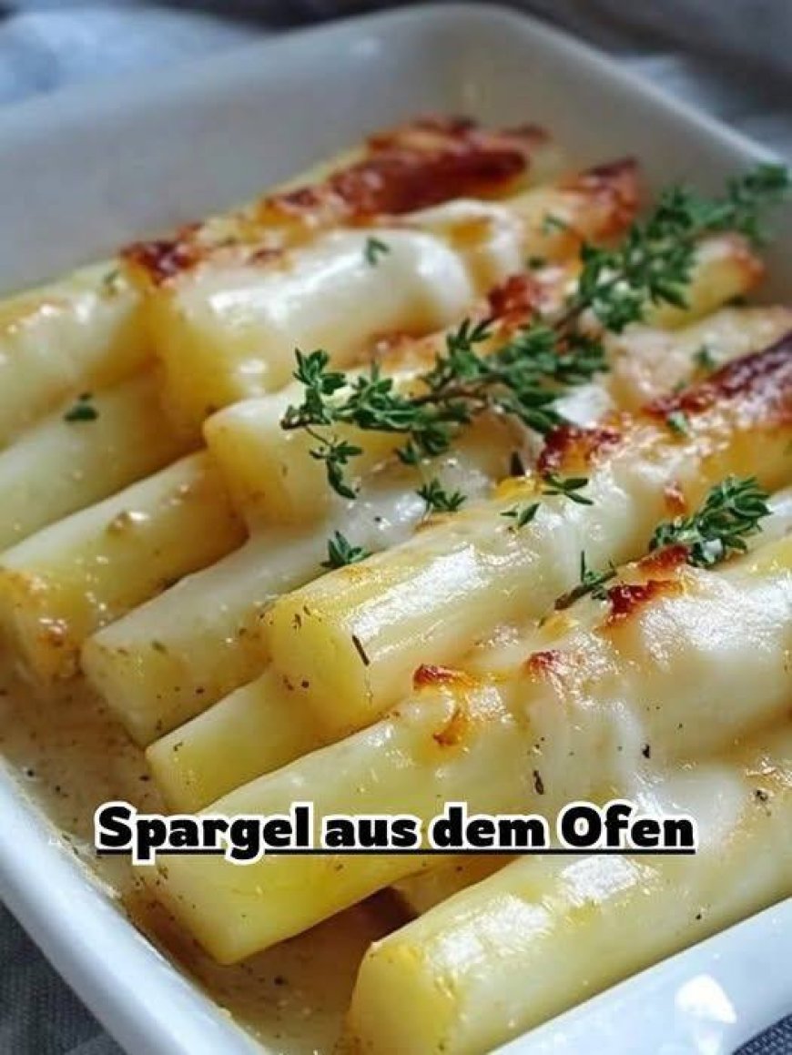 Schmeckt immer und in wenigen minuten fertig, Spargel aus dem Ofen ...